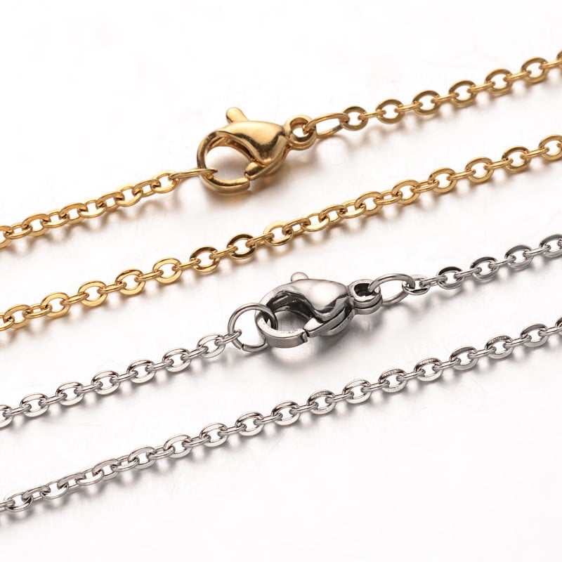 304 Stainless Steel Cable Chain Necklaces with Lobster Claw Clasps ...