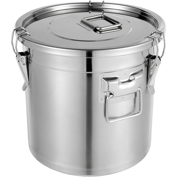 304 Stainless Steel Canister with Airtight Lids, 5.5 Gal Large ...