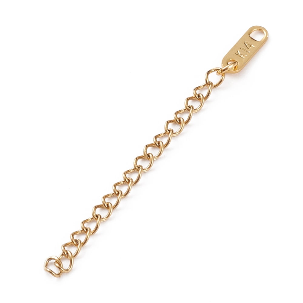 304 Stainless Steel Chain Extender with Chain Tabs Word K14 Golden 60 ...