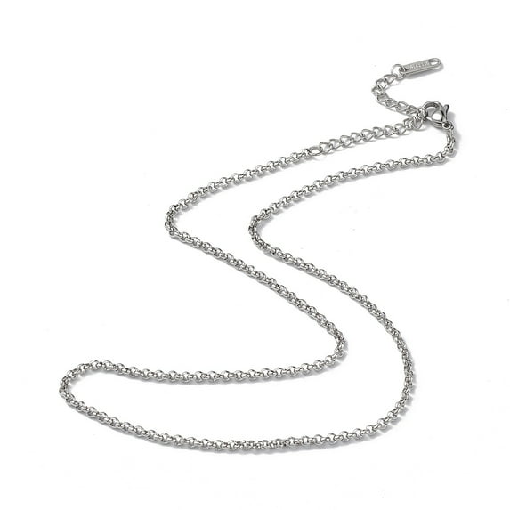 304 Stainless Steel Chain Necklace for Men Women Stainless Steel color ...