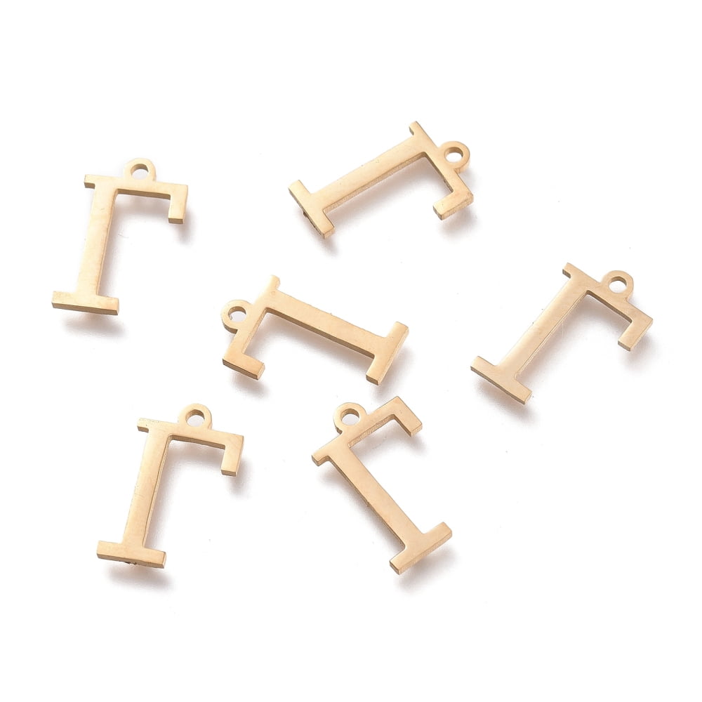 304 Stainless Steel Charms Greek Alphabet Golden Letter.G 14x8x1mm Hole ...