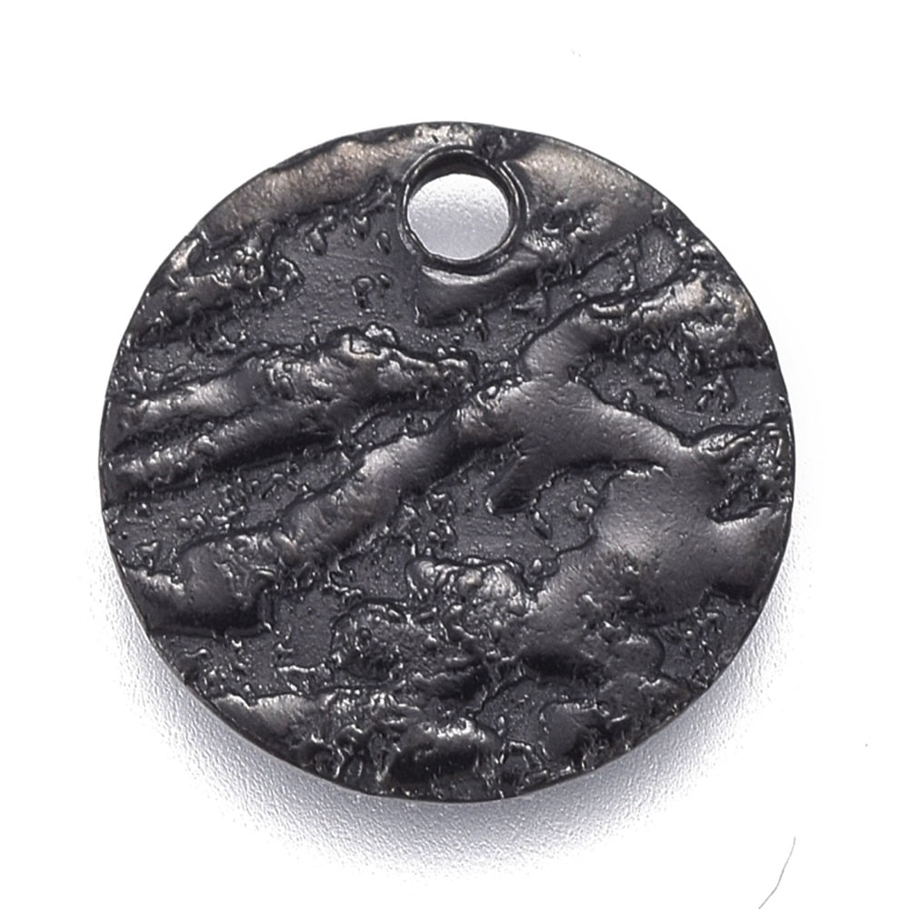 304 Stainless Steel Charms Textured Laser Cut Flat Round ...