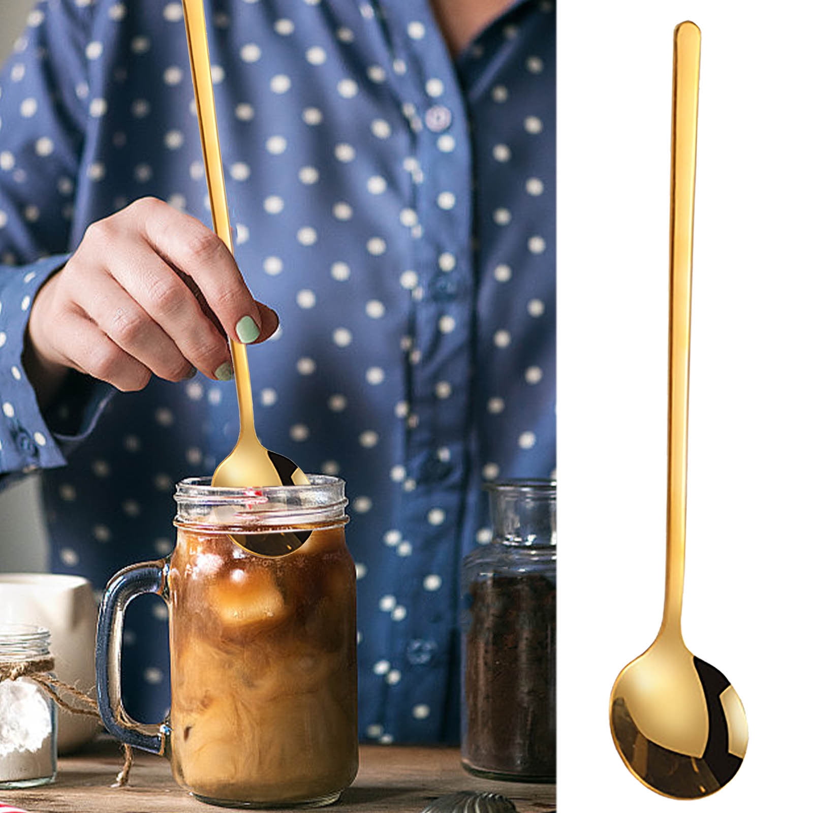 304 Stainless Steel Coffee Stirring Spoon, Small Round Stirrer for ...
