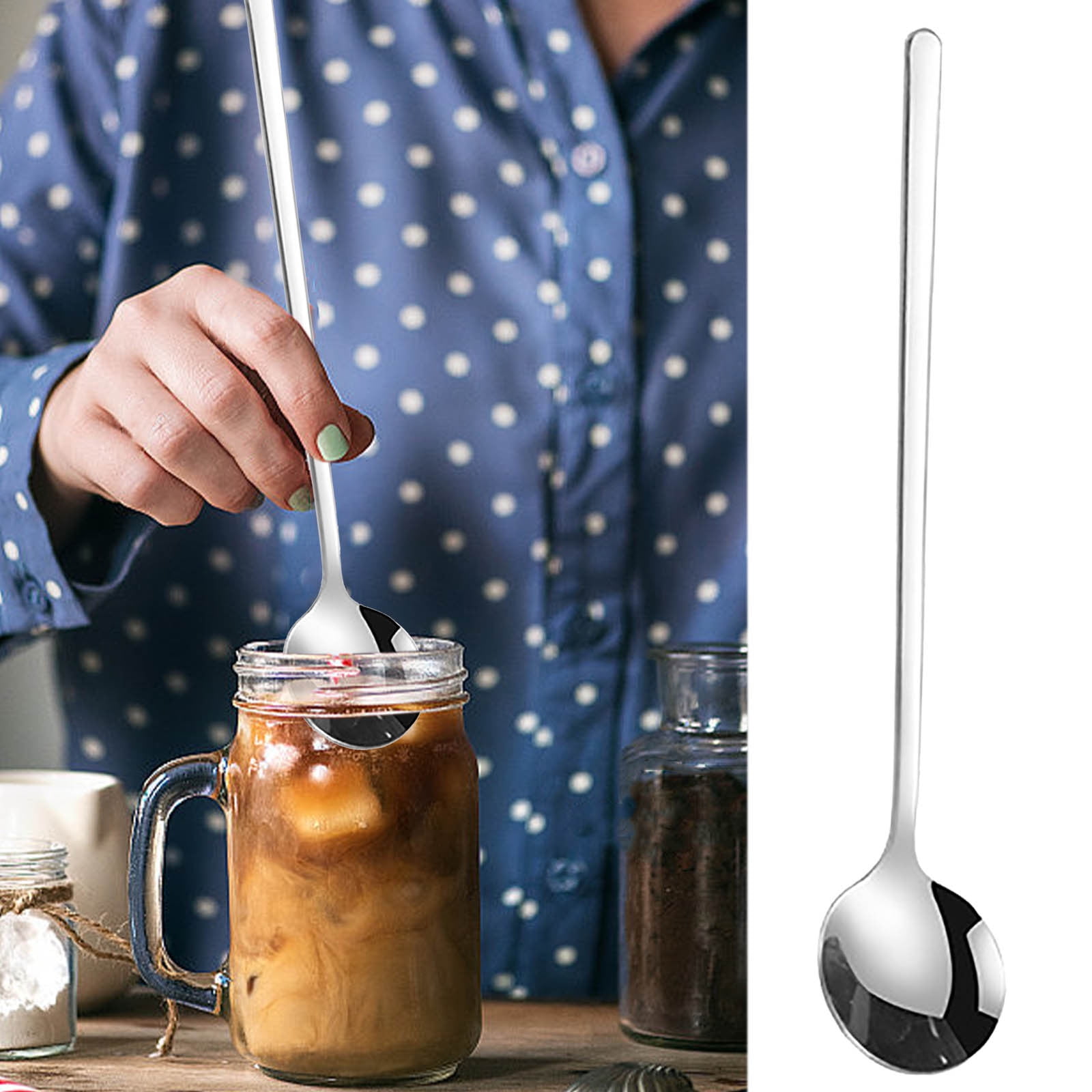 304 Stainless Steel Coffee Stirring Spoon, Small Round Stirrer for ...