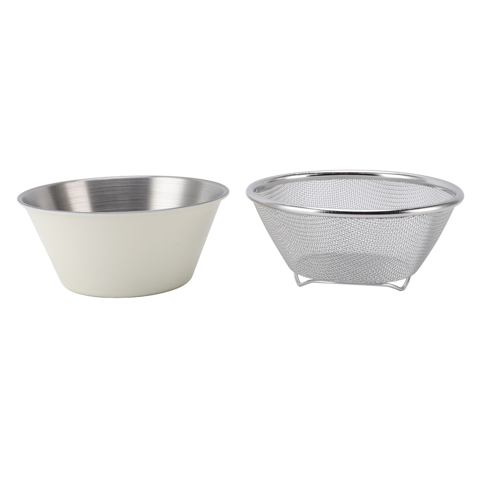 304 Stainless Steel Colander with Mixing Bowl Portable Kitchen ...