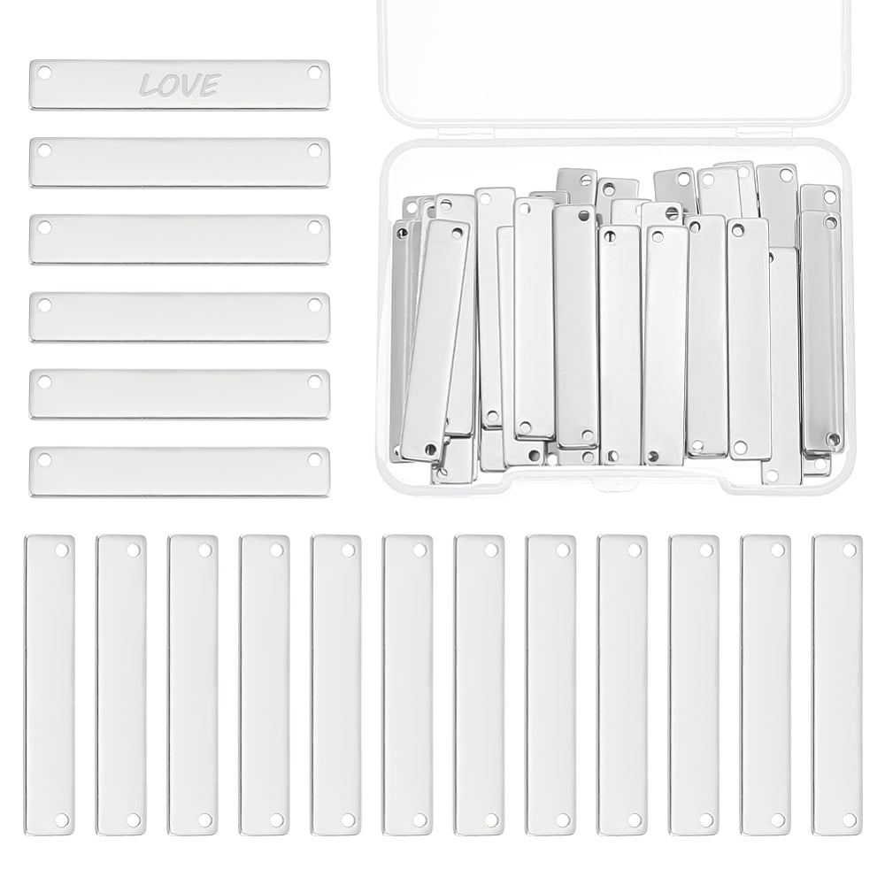 304 Stainless Steel Connector Charms Rectangle Stainless Steel Color ...