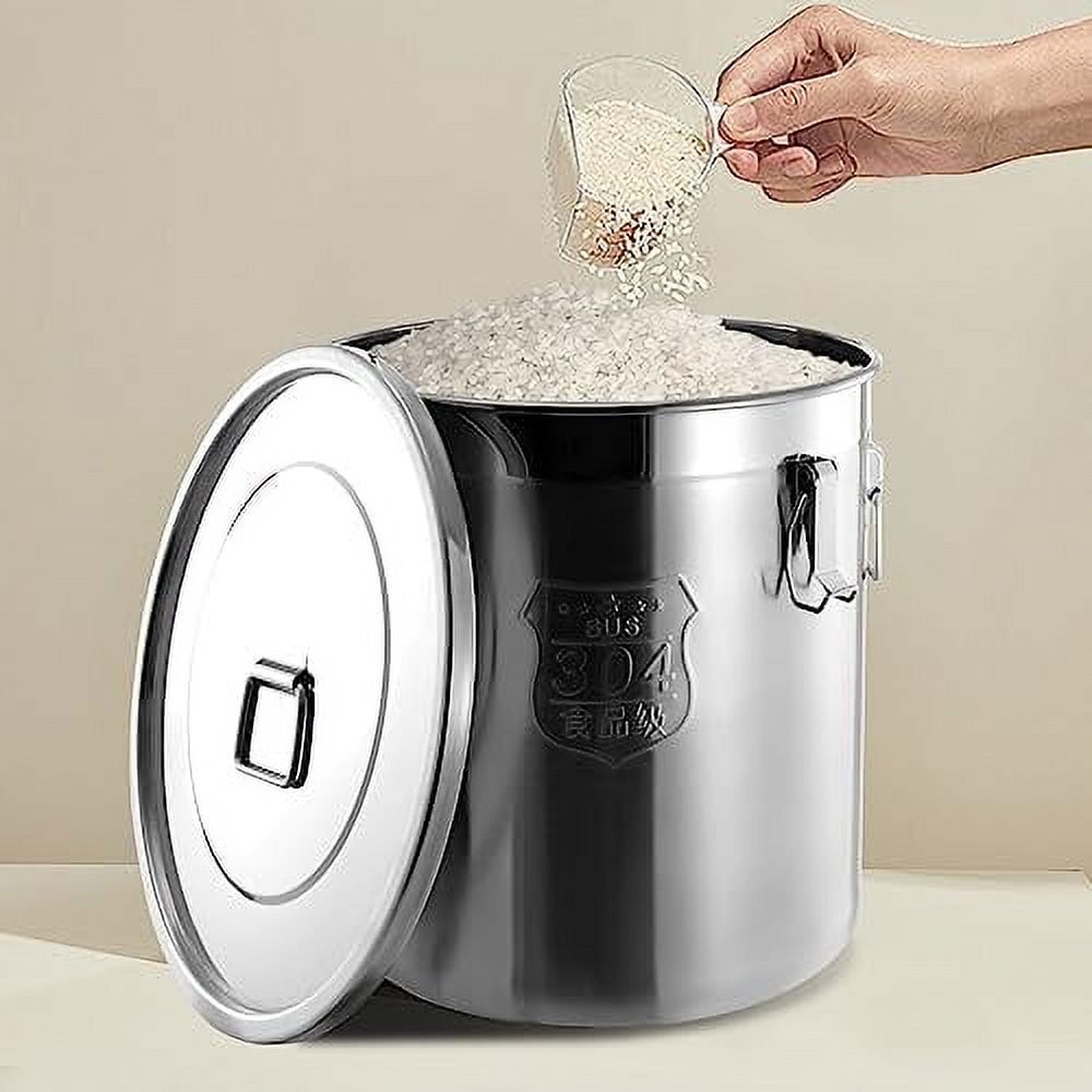 304 Stainless Steel Containers with Lids, 1623 fl oz Airtight Canister ...