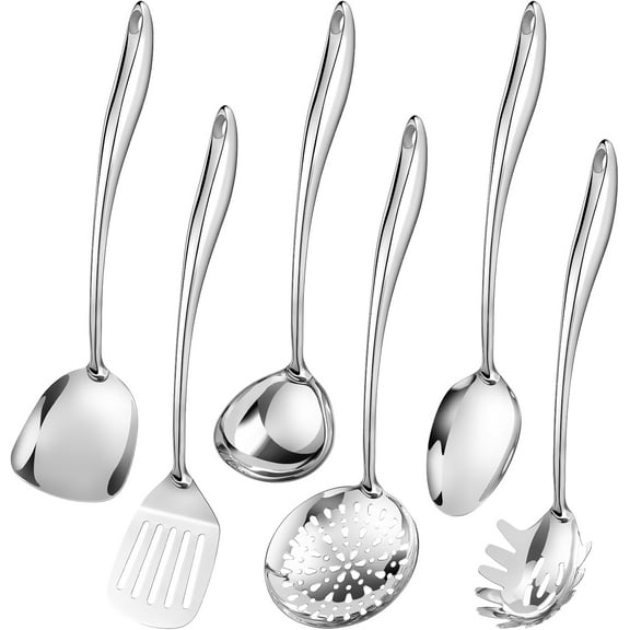Cooking Utensils Set Stainless Steel Kitchen Metal Serving Utensils Set ...