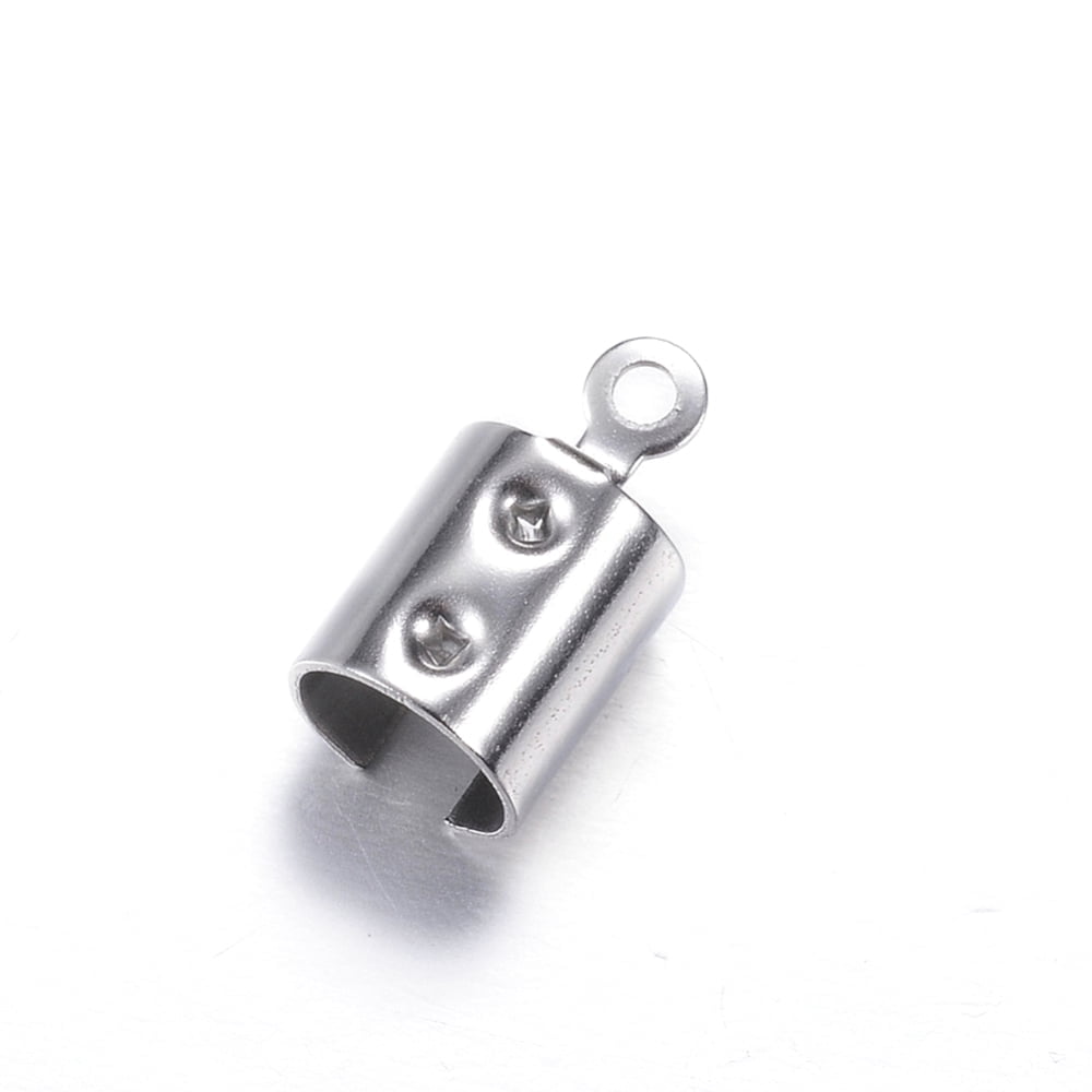 304 Stainless Steel Cord End Folding Crimp Ends Fold Over Crimp Cord ...