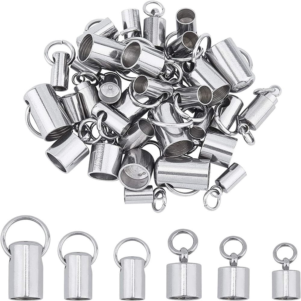 304 Stainless Steel Cord Ends End Caps Column Stainless Steel Color 9 ...