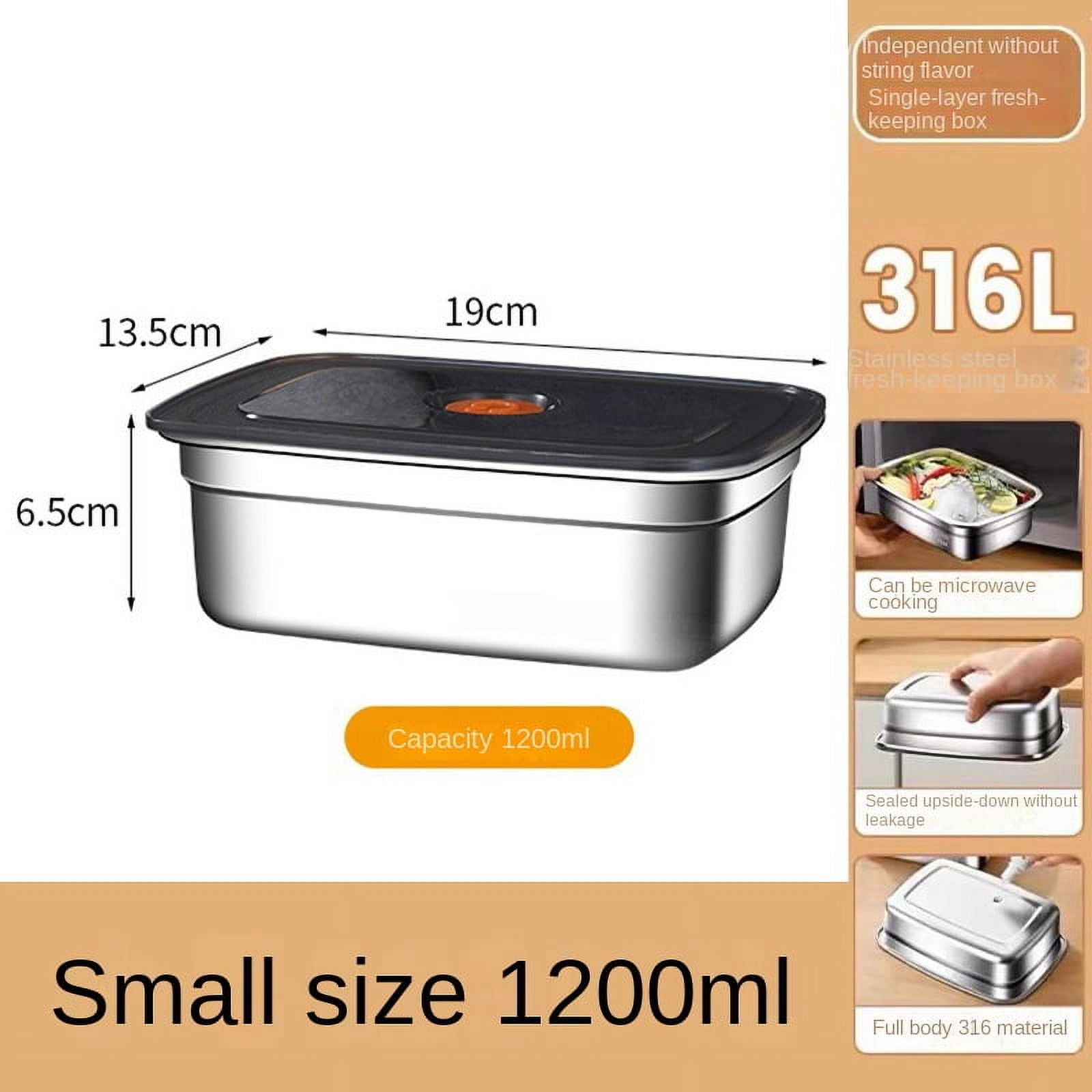 304 Stainless Steel Crisper, Lunch Box, Sealed Leak-proof Bento Box ...