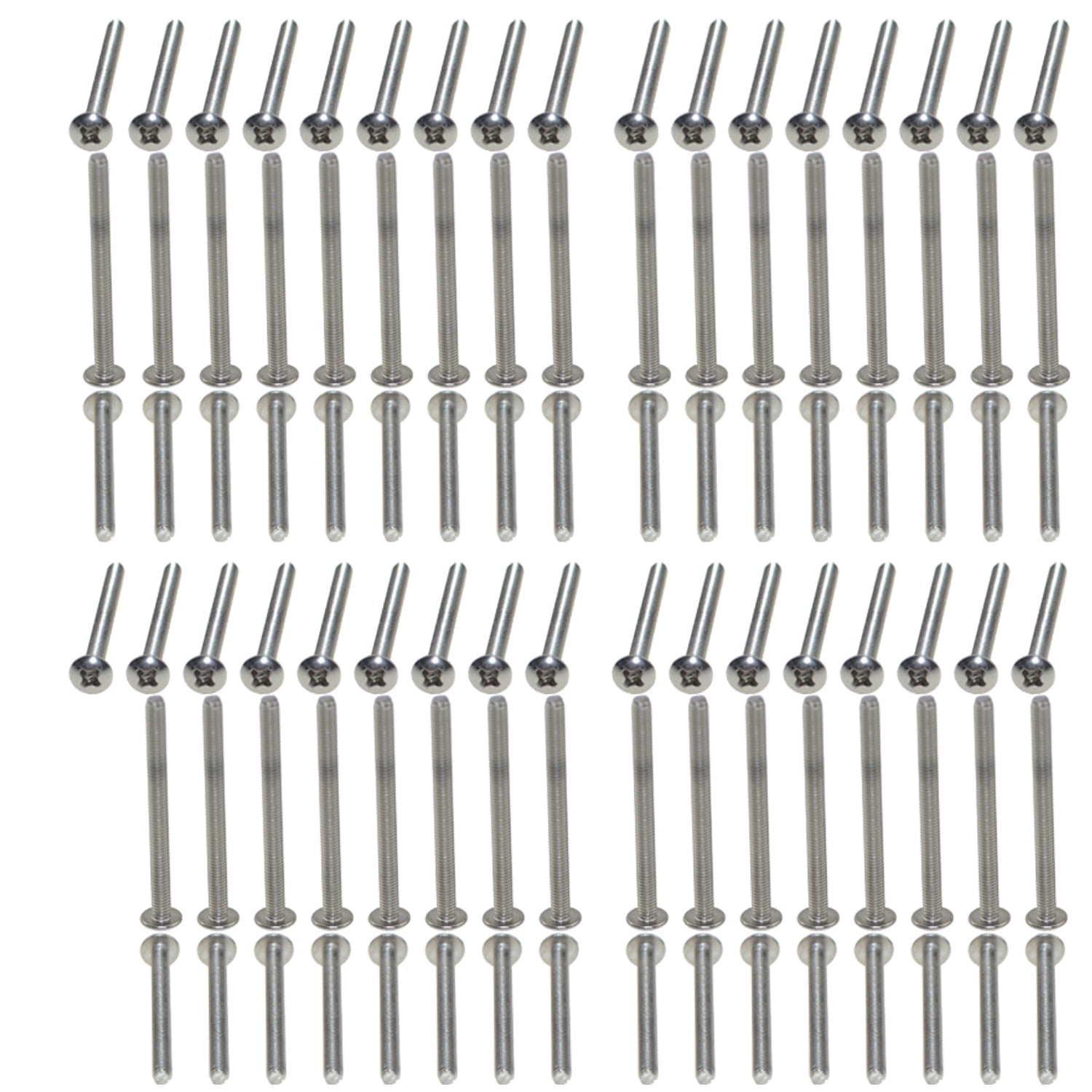 304 Stainless Steel Cross Groove Large Flat Head Screw M3X35(100pcs ...