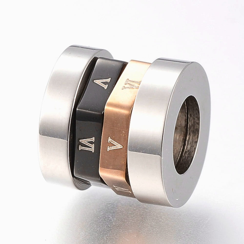 304 Stainless Steel Cubic Zirconia Pendants Column with Roman Numerals ...