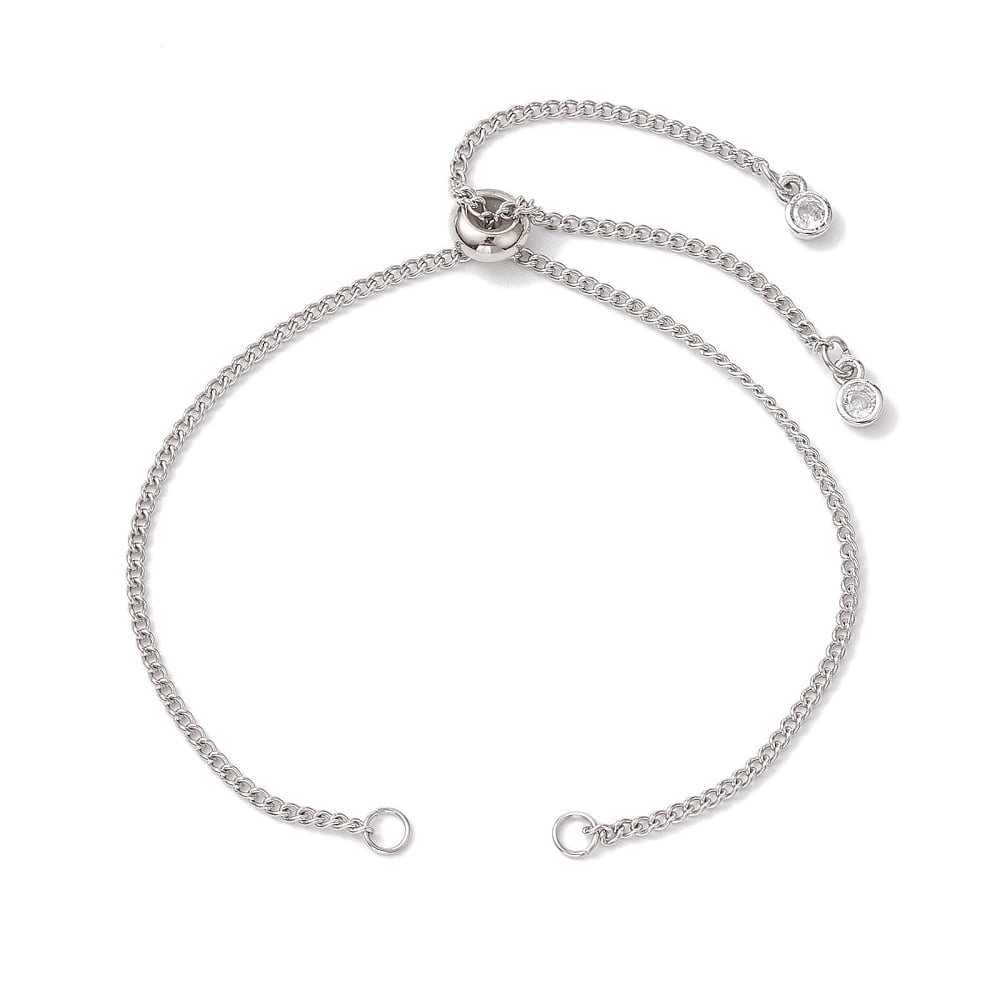304 Stainless Steel Curb Chain Bracelet Slider Making Stainless Steel ...