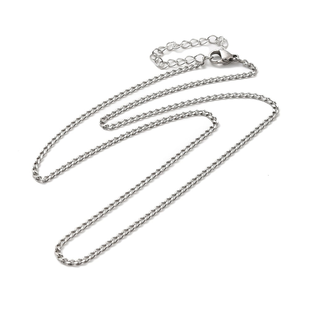 304 Stainless Steel Curb Chain Necklace for Beadable Necklace Making ...