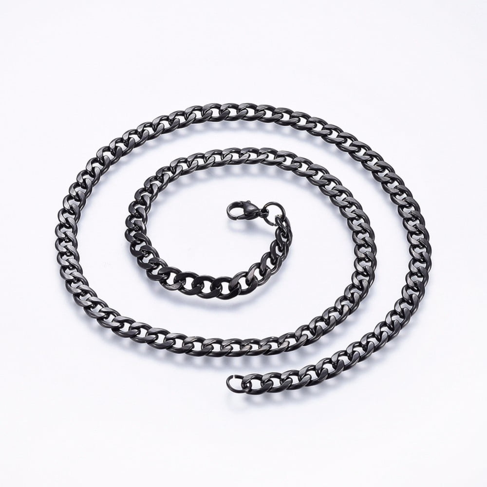 304 Stainless Steel Curb Chain Necklaces PVD Vacuum Plating Panzer ...
