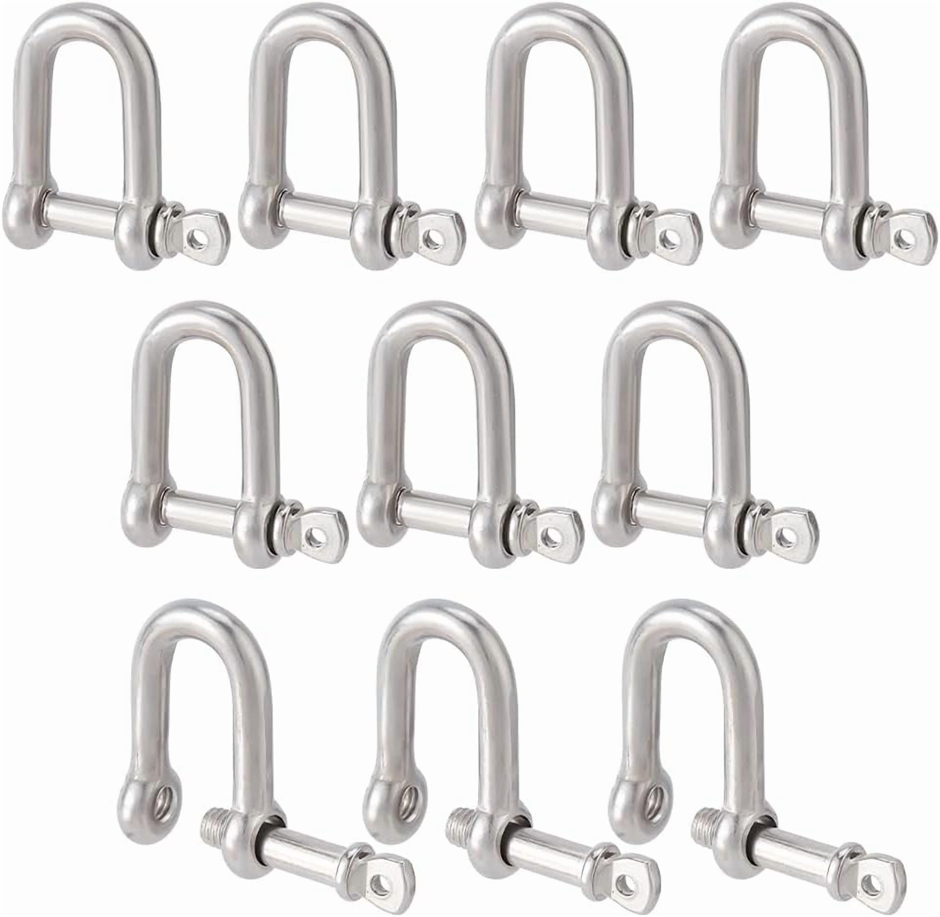 304 Stainless Steel D-Ring Anchor Shackle Clasps Stainless Steel Color ...