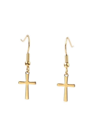 Shop Cross Dangle Earrings in Silver Gold and Gemstone Styles