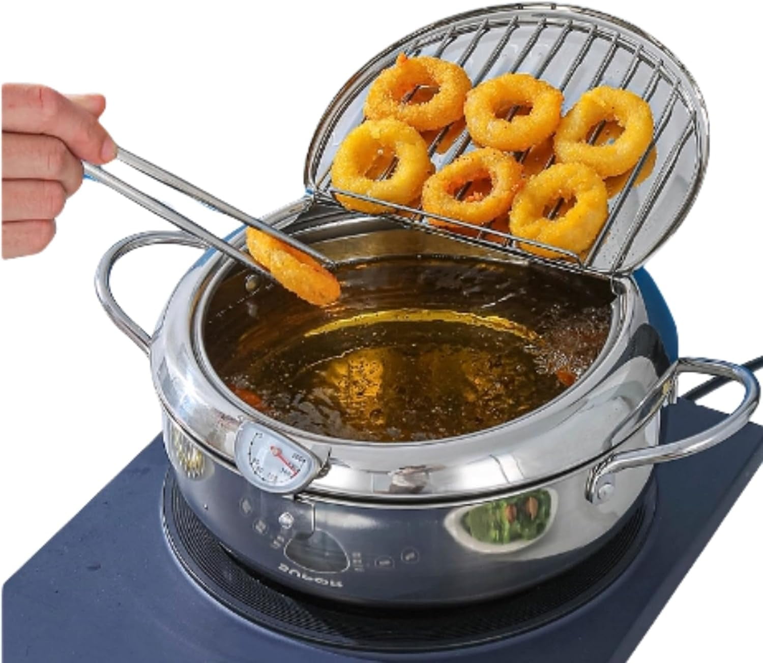304 Stainless Steel Deep Fryer Pot, Japanese Style Tempura Frying Pot ...