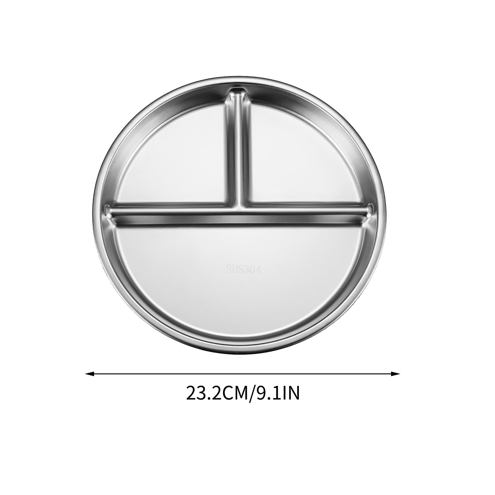 304 Stainless Steel Divided Dinner Plate - 9-inch Professional Grade ...