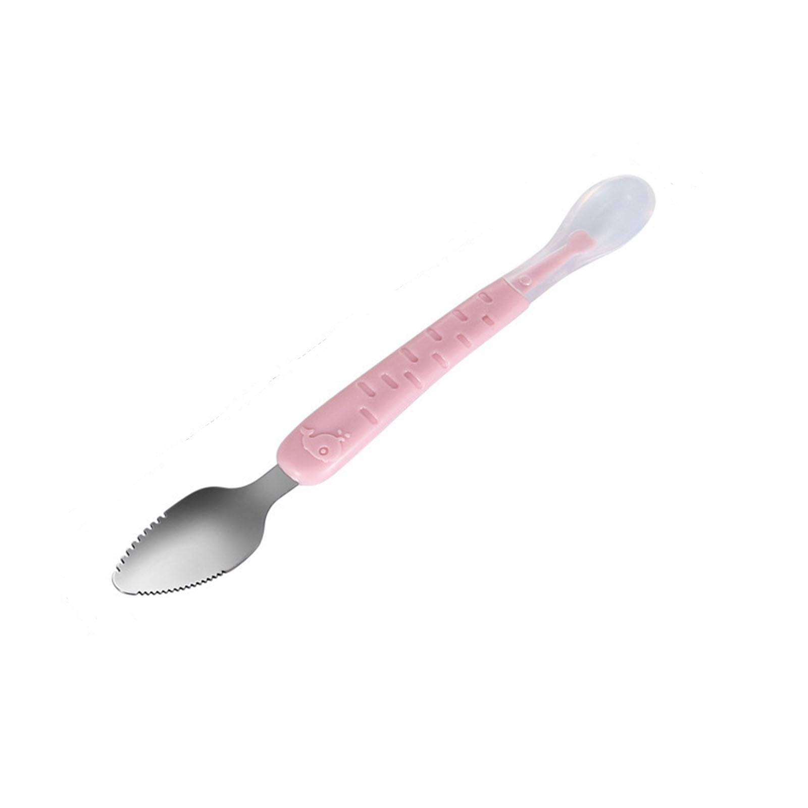 304 Stainless Steel Double-Ended Baby Food Spoon - Soft Silicone ...