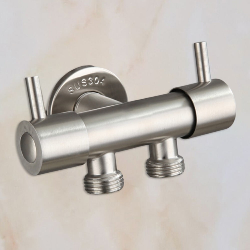 304 Stainless Steel Double Handle Faucet One Inlet Two Outlet for ...