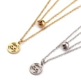 304 Stainless Steel Double Layer Necklaces Pendant Necklaces with Brass ...