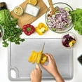 304 Stainless Steel Double-Sided Cutting Board with Juice Grooves, Non ...