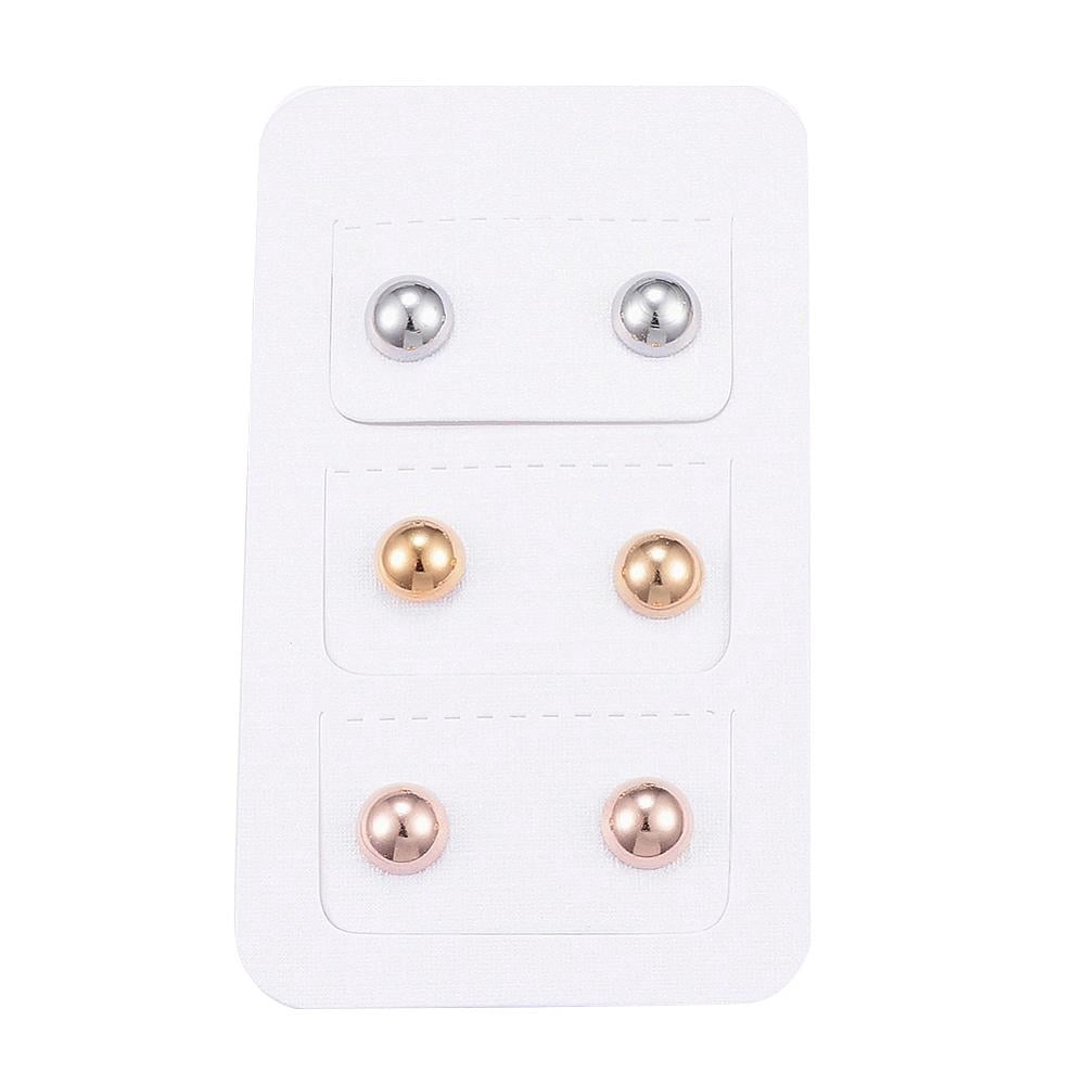 304 Stainless Steel Ear Studs Hypoallergenic Earrings Half Round/Dome ...