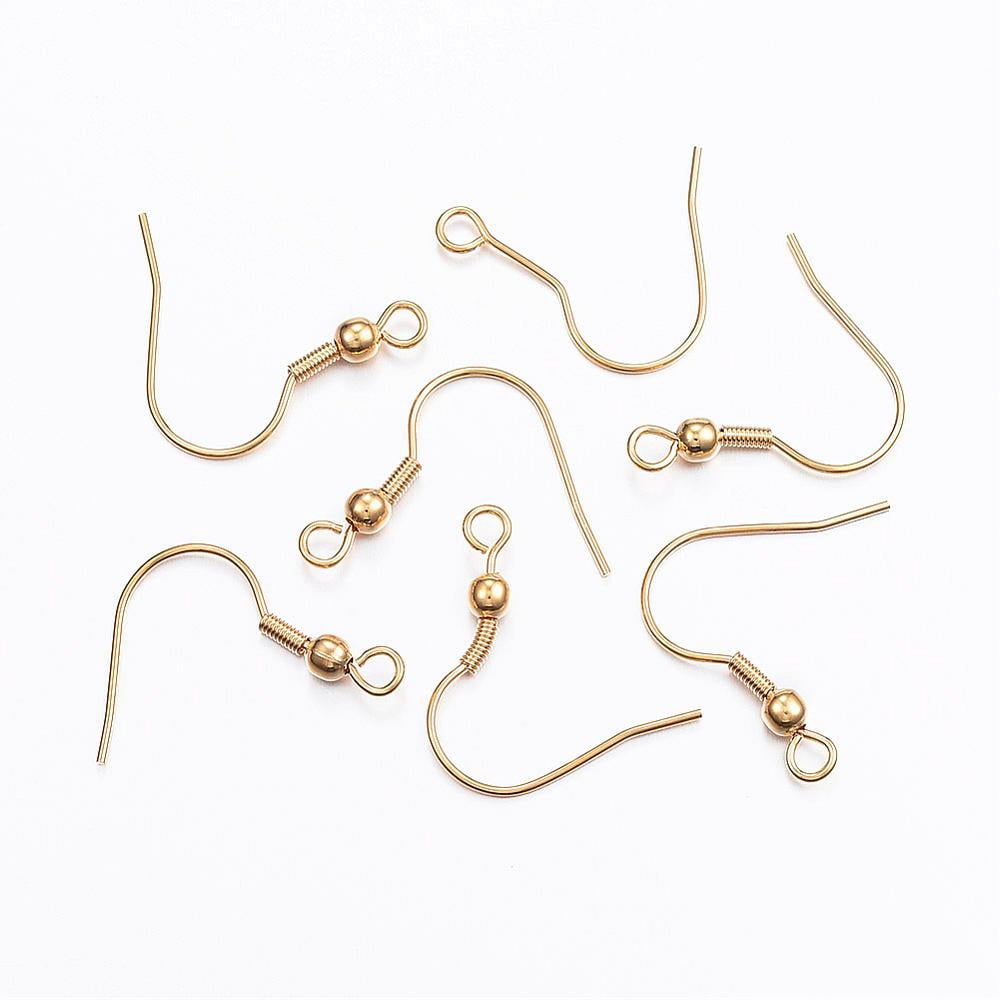 304 Stainless Steel Earring Hooks Ear Wire with Horizontal Loop Real ...