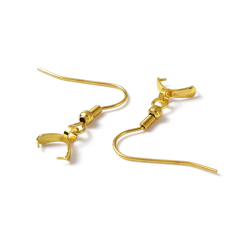 304 Stainless Steel Earring Hooks with Ice Pick Pinch Bails Golden 27 ...