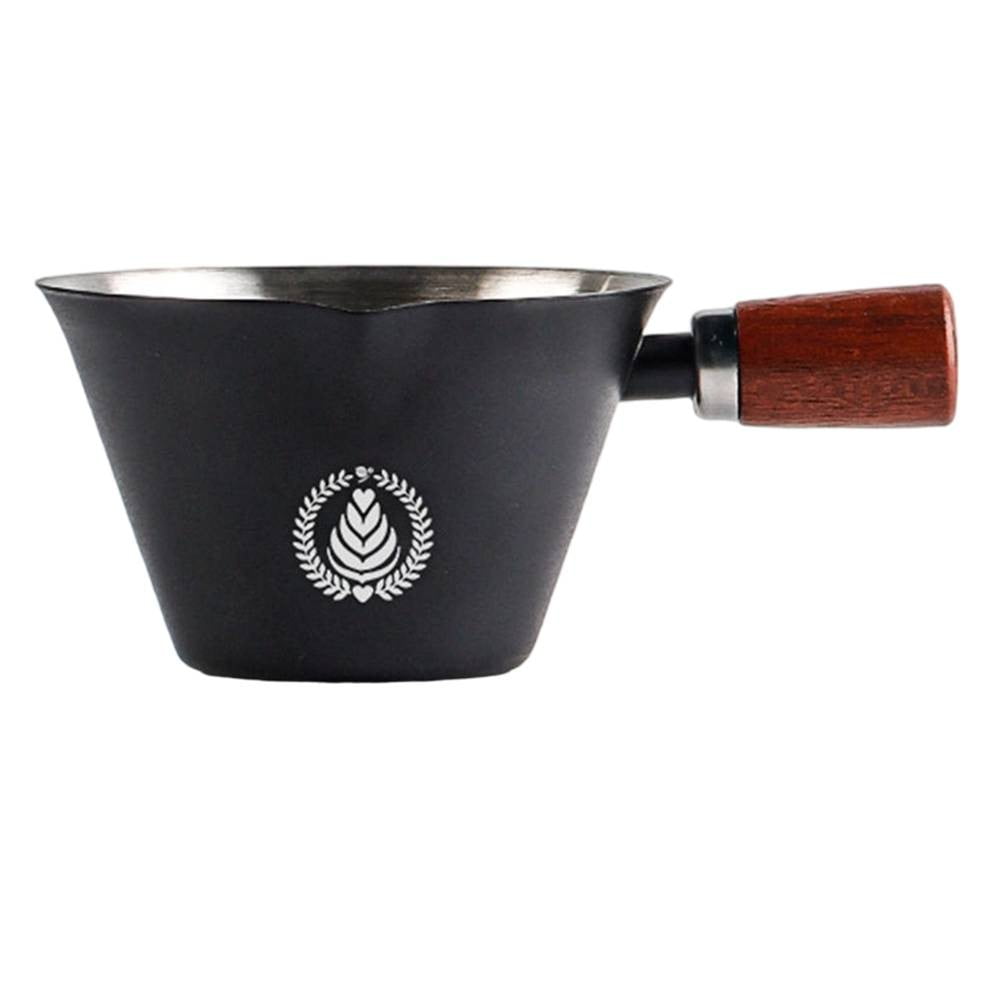 304 Stainless Steel Espresso Measuring Cup with Wooden Handle Dual ...