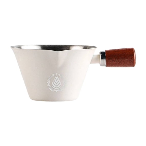 304 Stainless Steel Espresso Measuring Cup with Wooden Handle Dual ...