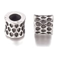 304 Stainless Steel European Beads Large Hole Beads Column Silver 10 ...