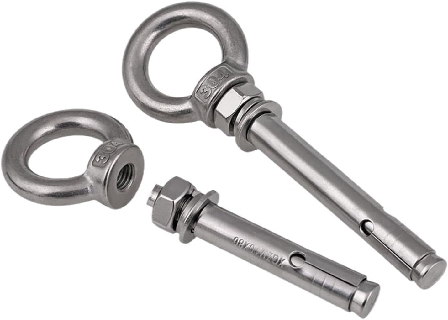 304 Stainless Steel Expansion Screw Hook Eyebolt Expansion Bolt Loop Swing Hook M6 M8 M10-M20 ...