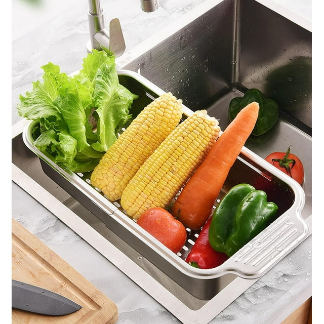 304 Stainless Steel Extendable Rectangular Strainer Basket for Draining ...