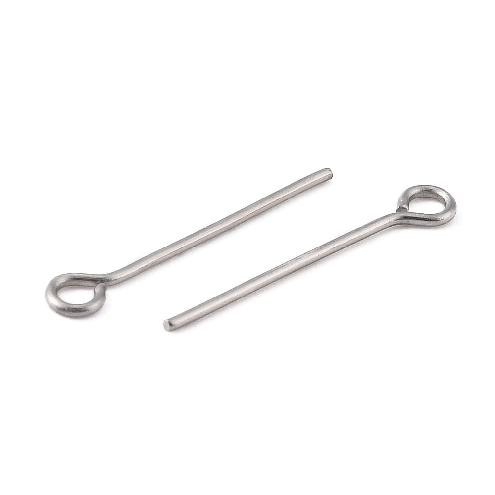 304 Stainless Steel Eye Pin Stainless Steel Color 21 Gauge(0.7mm) 18x0 ...