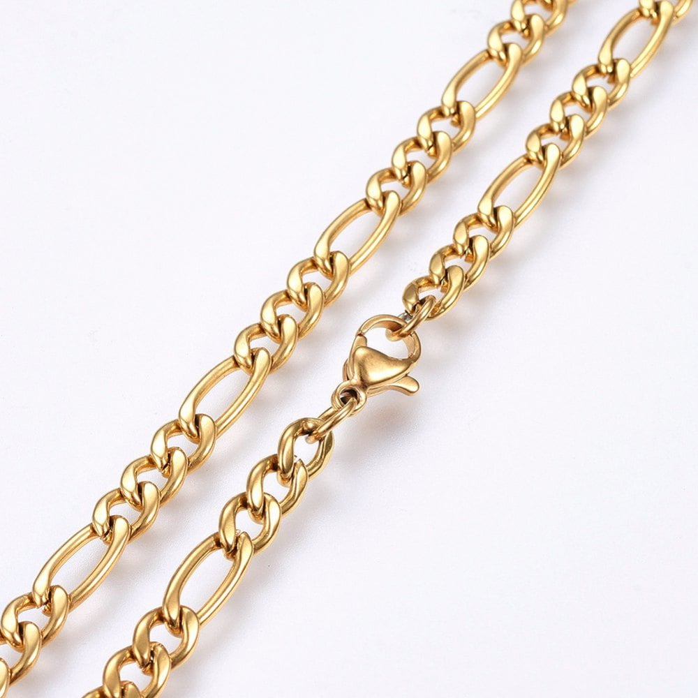 304 Stainless Steel Figaro Chain Necklaces with Lobster Claw Clasps ...