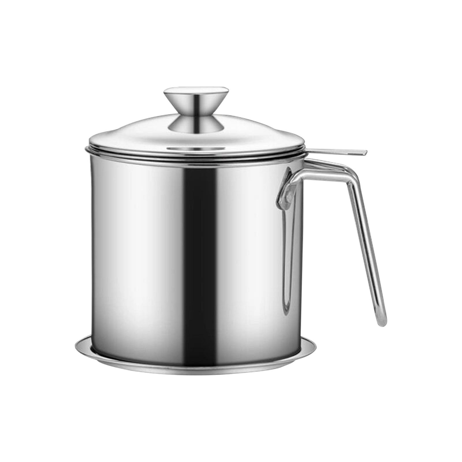 304 Stainless Steel Filter Oil Pot with Drip Tray, 32oz/48oz/64oz, Fine ...