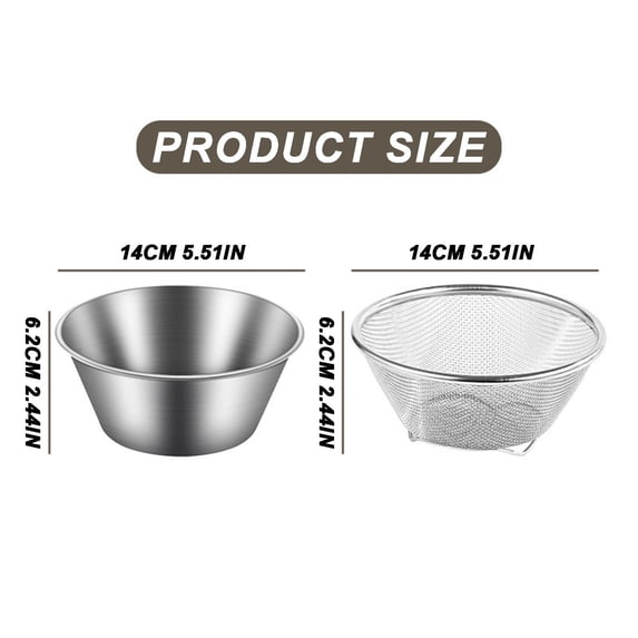 304 Stainless Steel Fine Mesh Colander Set, Removable Mesh Strainer ...