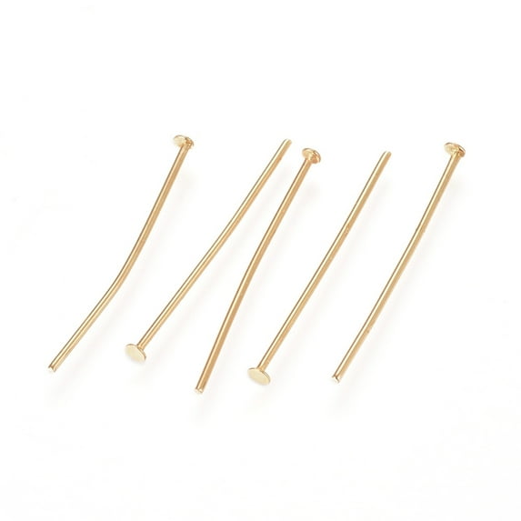 304 Stainless Steel Flat Head Pins Real 24K golden Plated 22 Gauge 20 ...