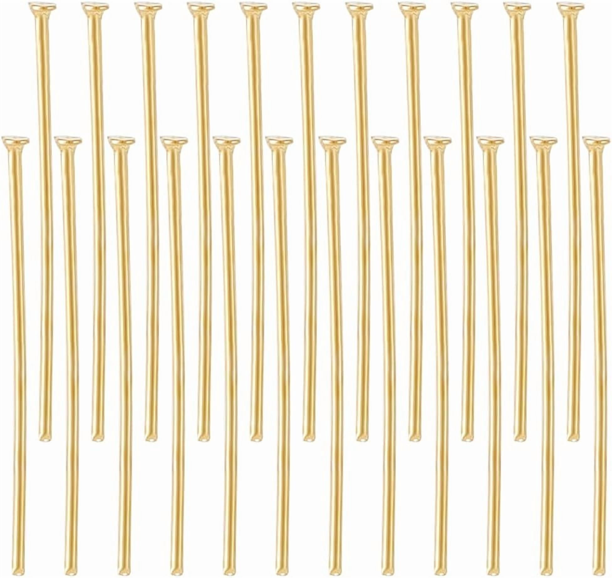304 Stainless Steel Flat Head Pins for Jewelry Making Real 16K Gold ...