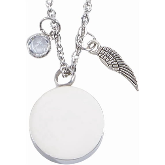304 Stainless Steel Flat Round Perfume Bottle Pendant Necklaces with ...