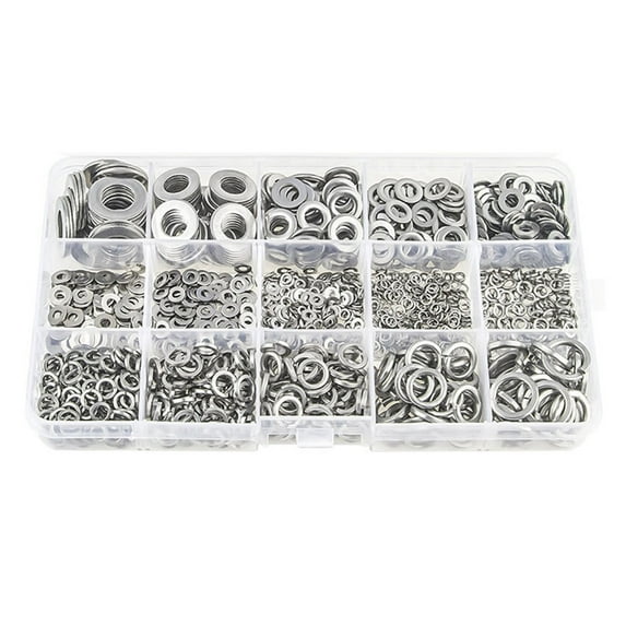 304 Stainless Steel Flat Washer and Lock Washer Assortment Set 700 Pcs ...