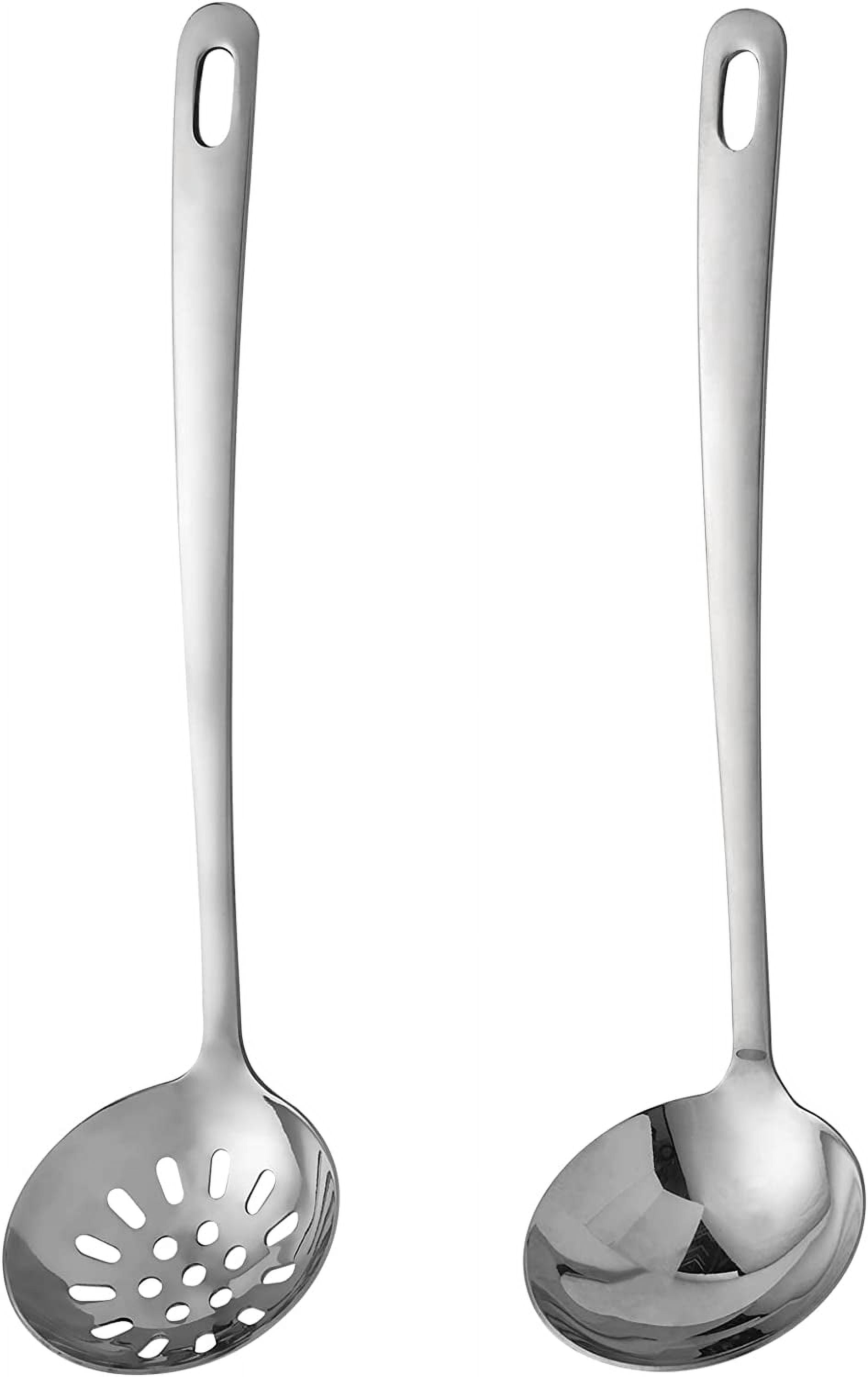 304 Stainless Steel Flatware Serving Utensils, Skimmer Slotted Spoon ...