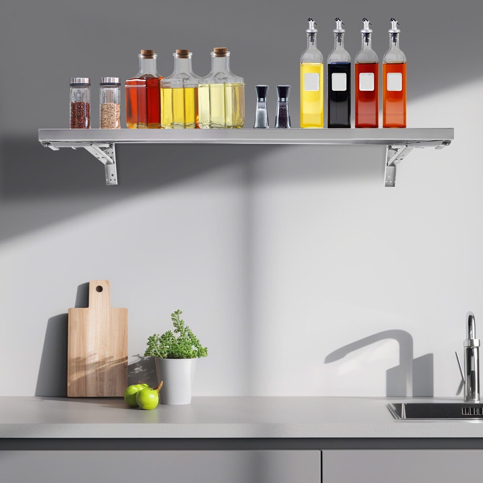 304 Stainless Steel Folding Wall Shelf, Wall-mounted Folding Concession ...