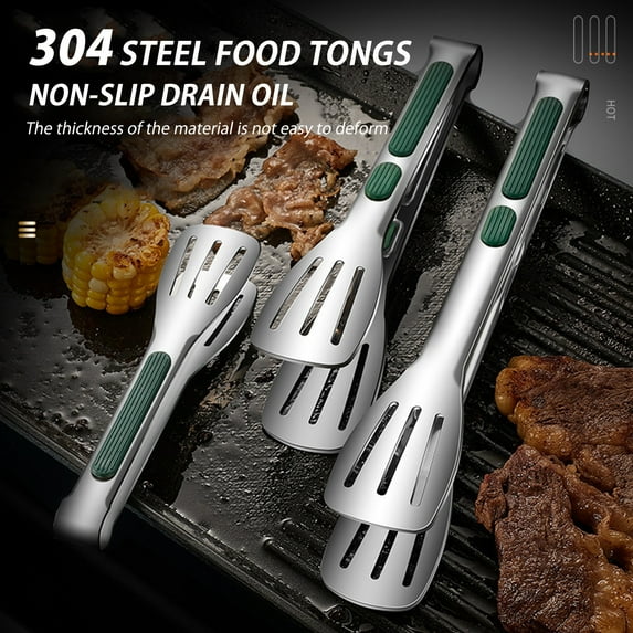 304 Stainless Steel Food Tongs, Heat Resistant Steak and Barbecue Clips ...