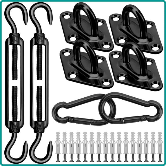 304 Stainless Steel For Shade Sail Hardware Kit for Triangle and Rectangle SunFor Shades 44 Pcs ...