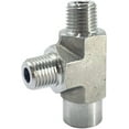304 Stainless Steel Forged Pipe Fitting Street Tee 1/4" NPT Male x 1/4 ...