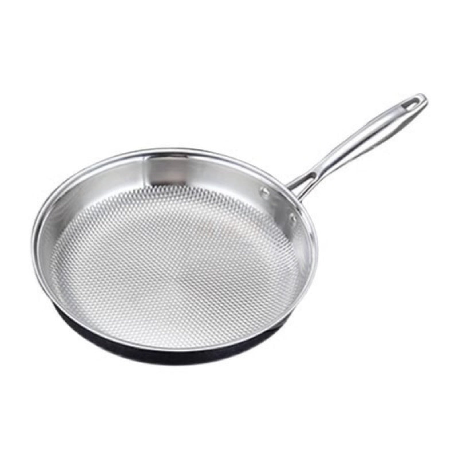 304 Stainless Steel Frying Pan Three-layer Steel Flat-bottomed Frying ...
